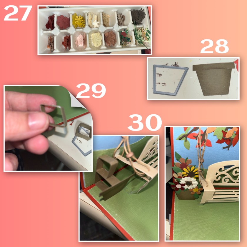 October Designer Challenge- Fall Garden Bench card – My Messy Craft Room