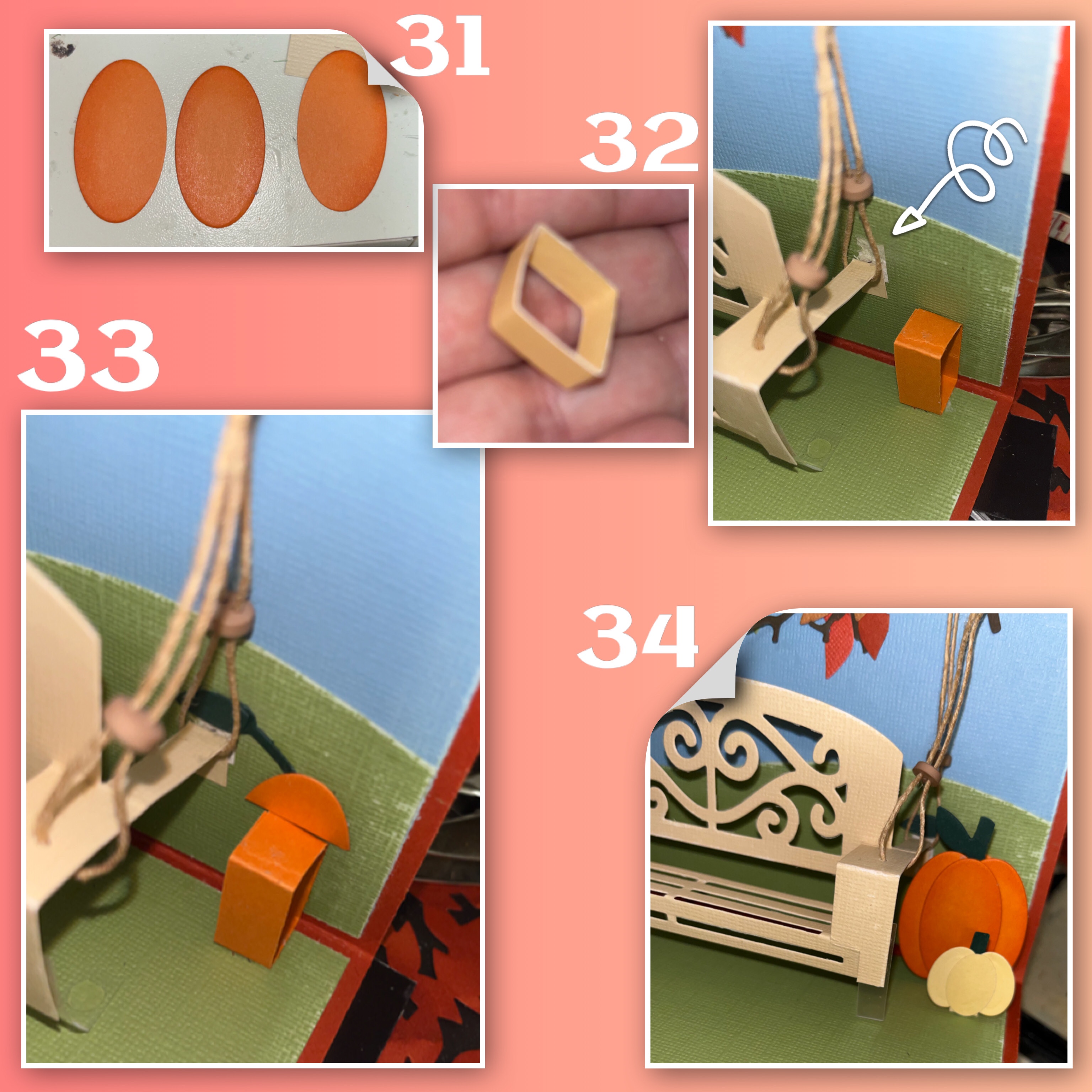 October Designer Challenge- Fall Garden Bench card – My Messy Craft Room