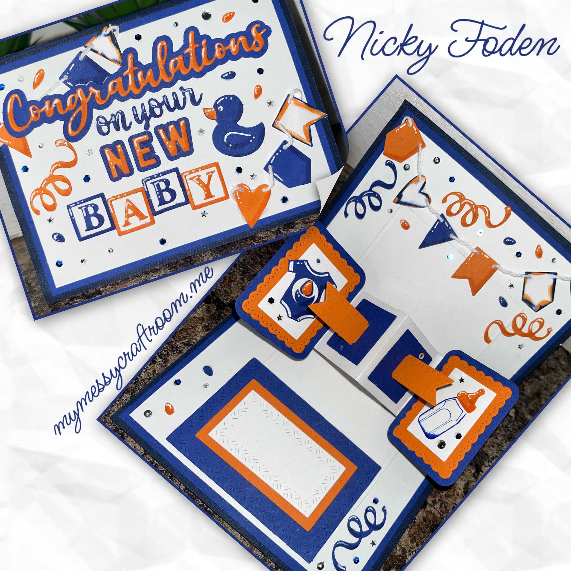 Baby Boy Oilers card – My Messy Craft Room