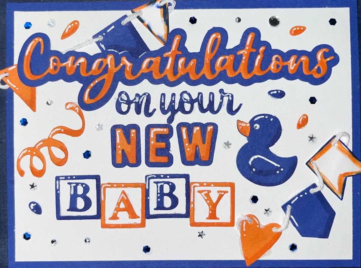Baby Boy Oilers card – My Messy Craft Room